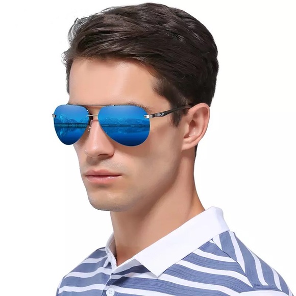 Accessories | Kingseven Vintage Blue Mirrored Polarized Aviator ...